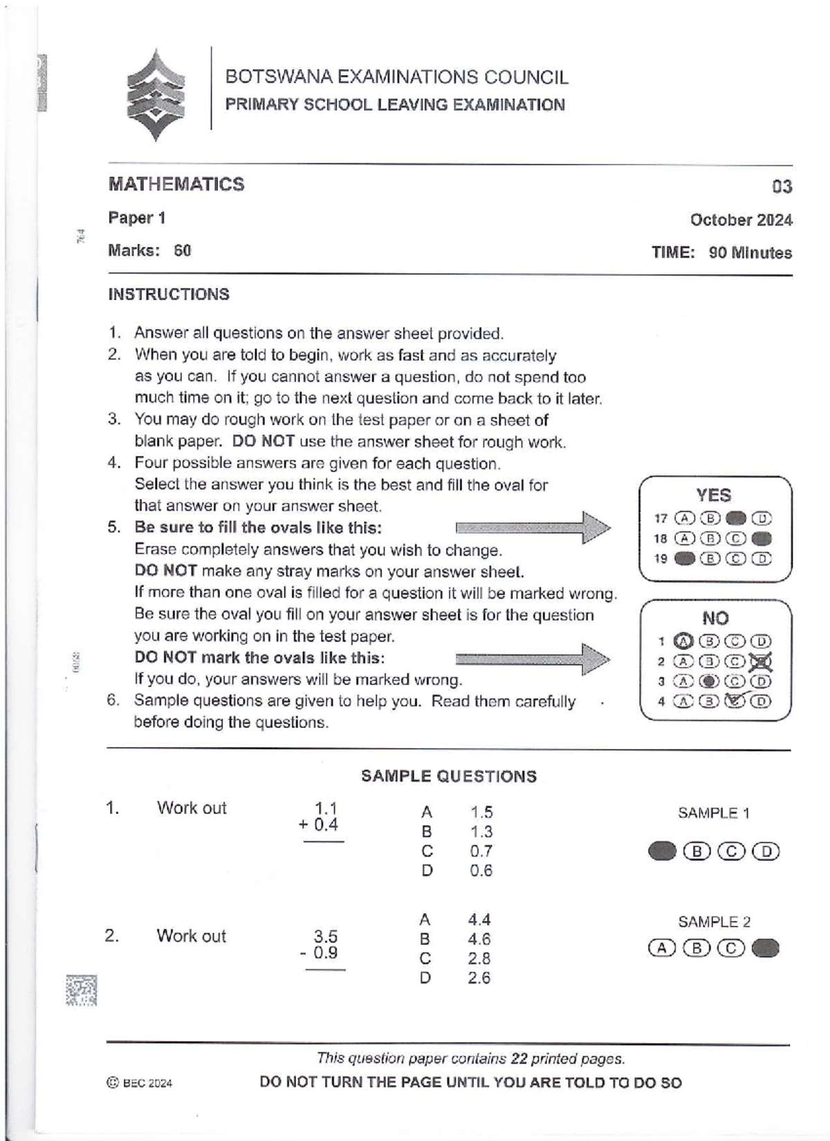 PSLE Maths 2024: Complete Guide & Marking Key - Studocu