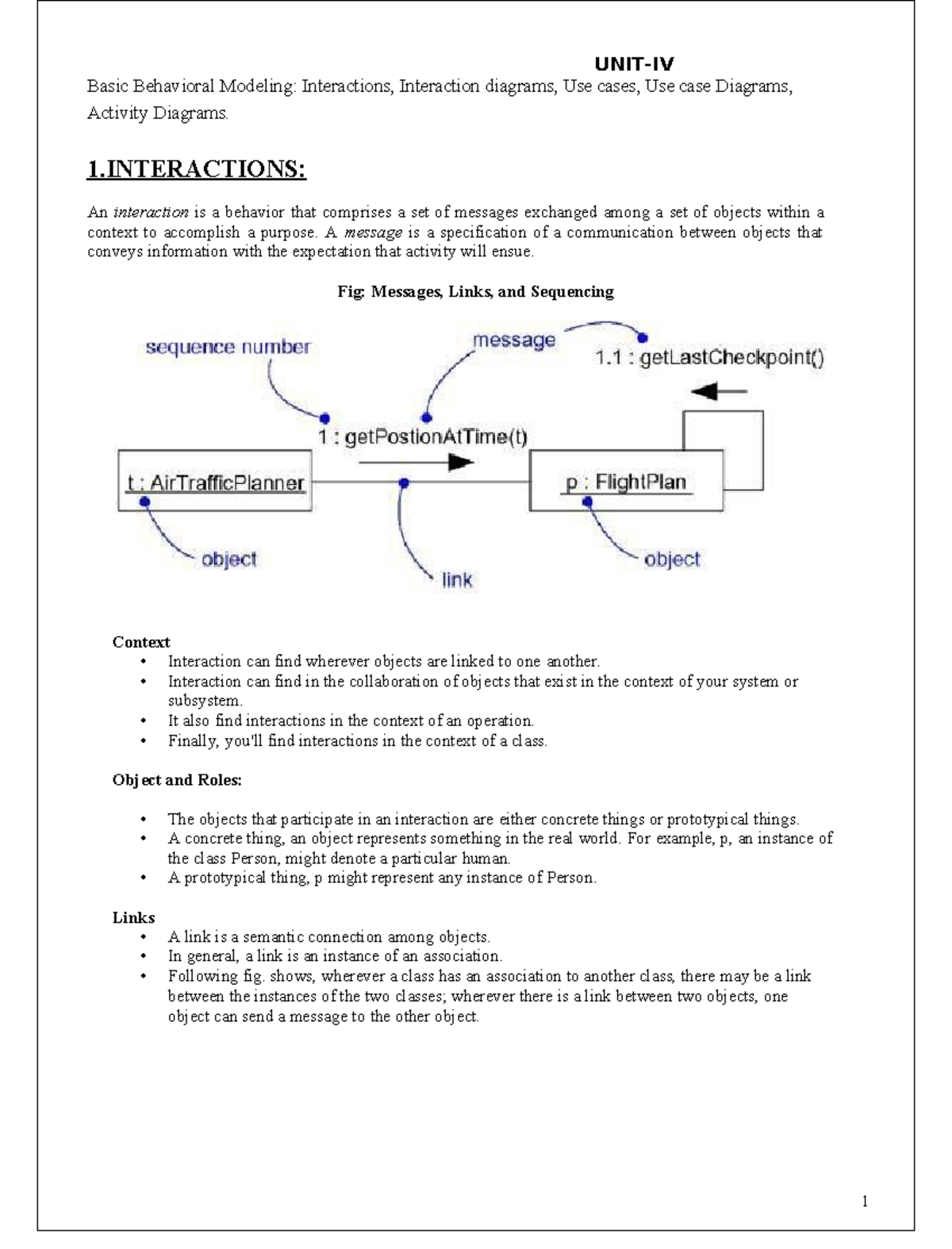 OOAD UNIT-IV: Basic Behavioral Modeling, Interaction Diagrams & Use ...