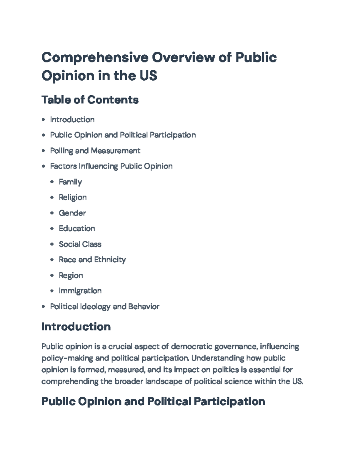 Comprehensive Analysis of US Public Opinion: Influences and Impacts ...