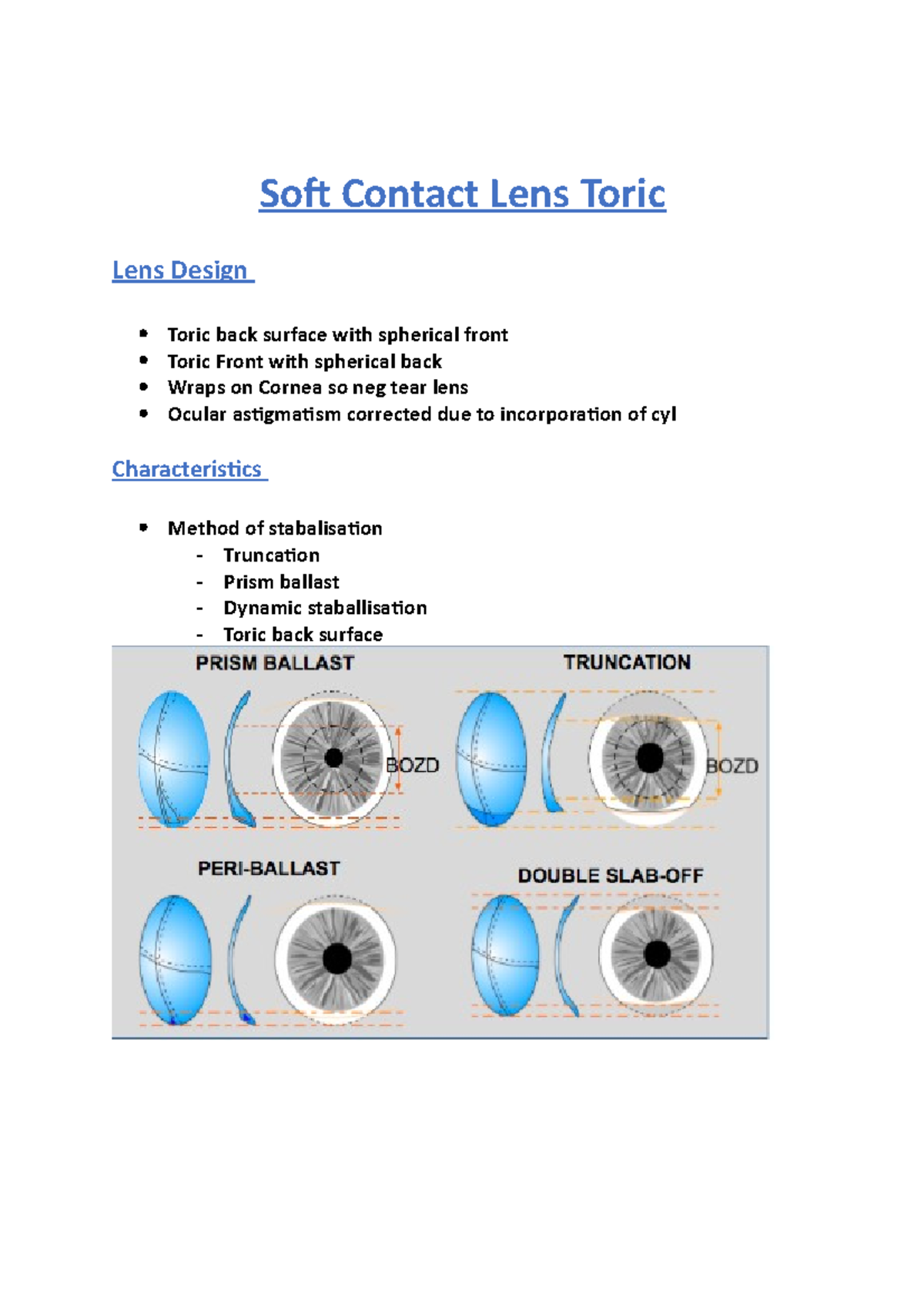 Toric Soft Contact Lens Design & Fitting Guide - Studocu