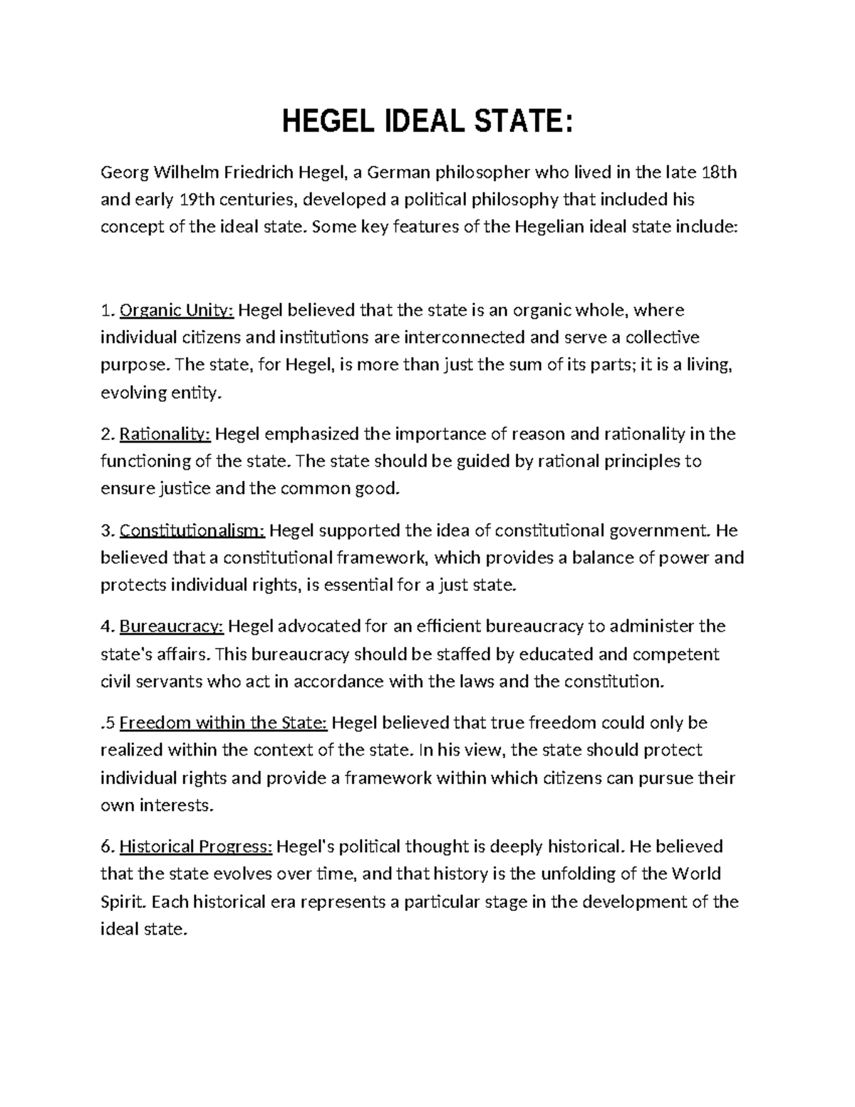 Plato & Hegel on the Ideal State: A Comparative Analysis - Studocu