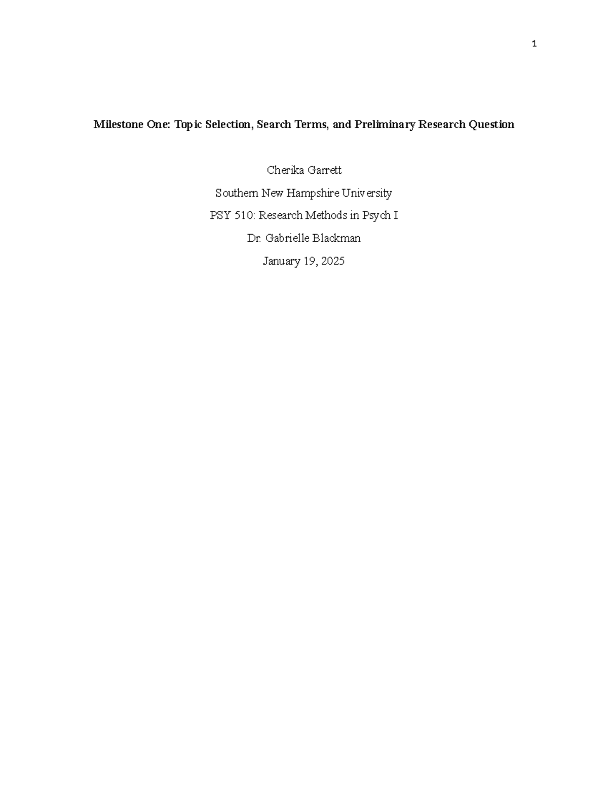 PSY 510 Milestone 1: Chronic Pain and Concentration Research - Studocu