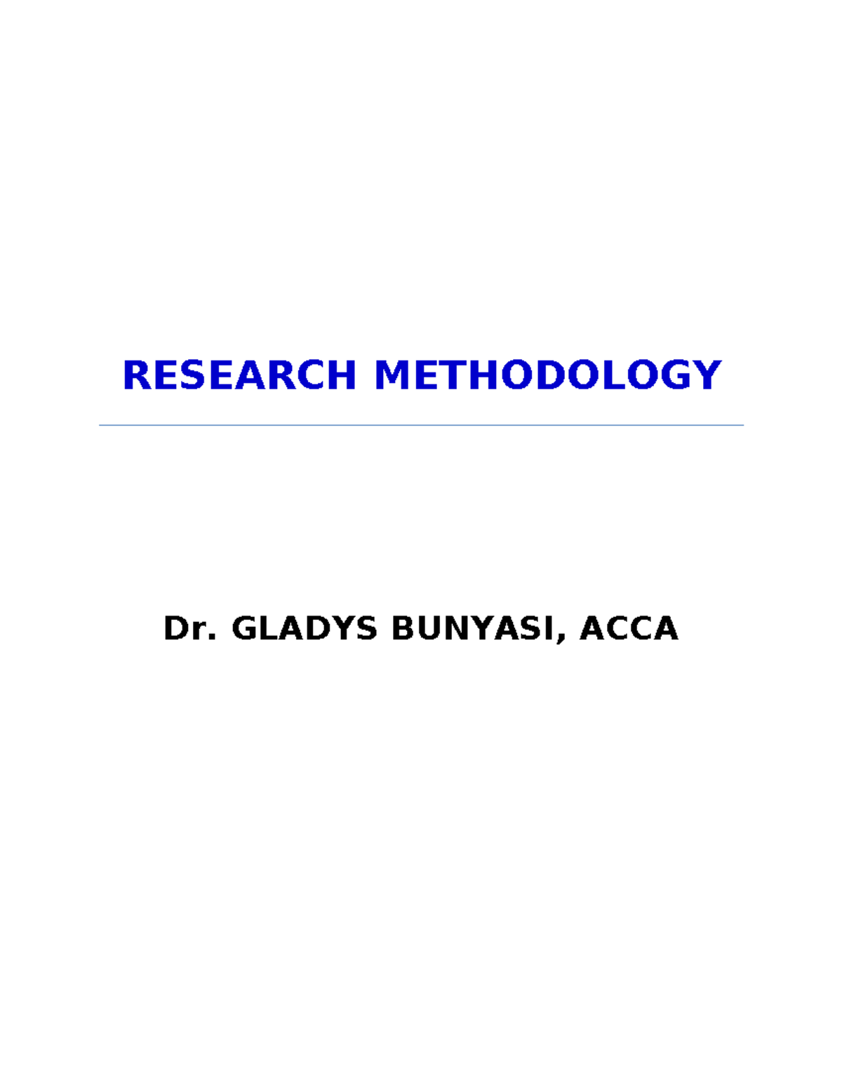 WEEK 1: Introduction to Research Methodology (ACCA) - Studocu