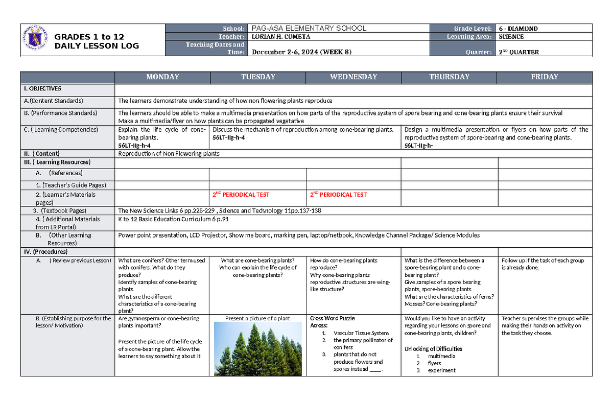 DLL_SCIENCE 6_Q2_W8 (1).docx - GRADES 1 to 12 DAILY LESSON LOG School ...