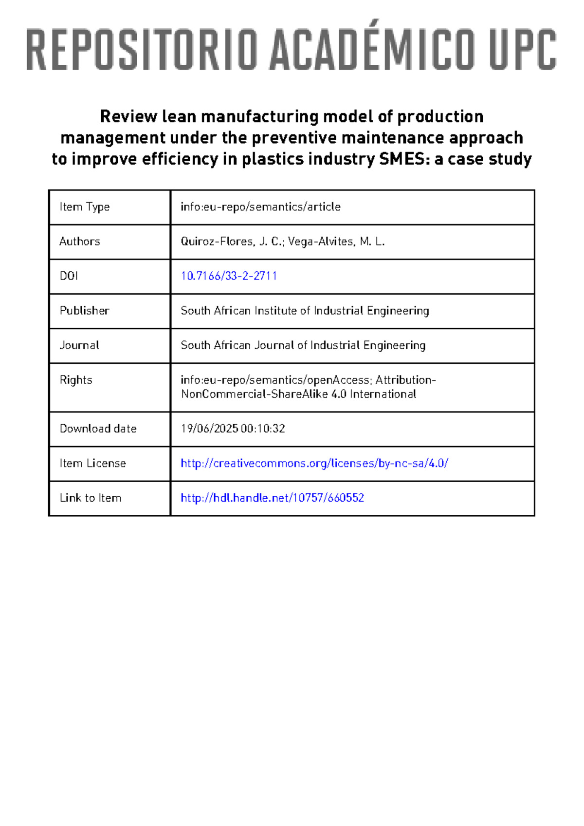 Lean Manufacturing Model for Production Management in Plastics Industry SMEs: A - Studocu