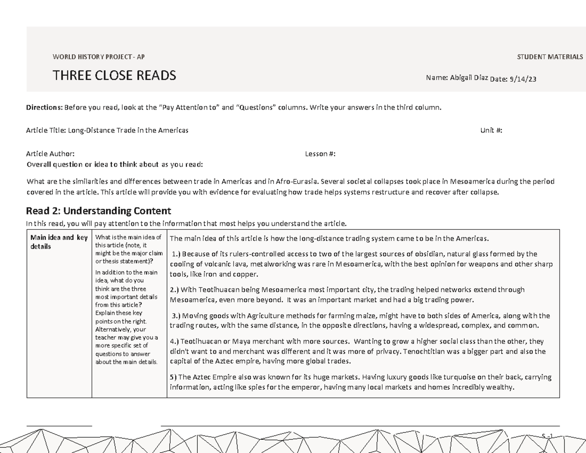 B14BCC4C AP World History Project: Long-Distance Trade Insights - Studocu