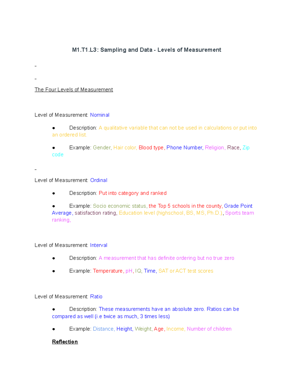 Group 5 - Aug 31 - M1.T1: Levels of Measurement - Sampling Insights ...
