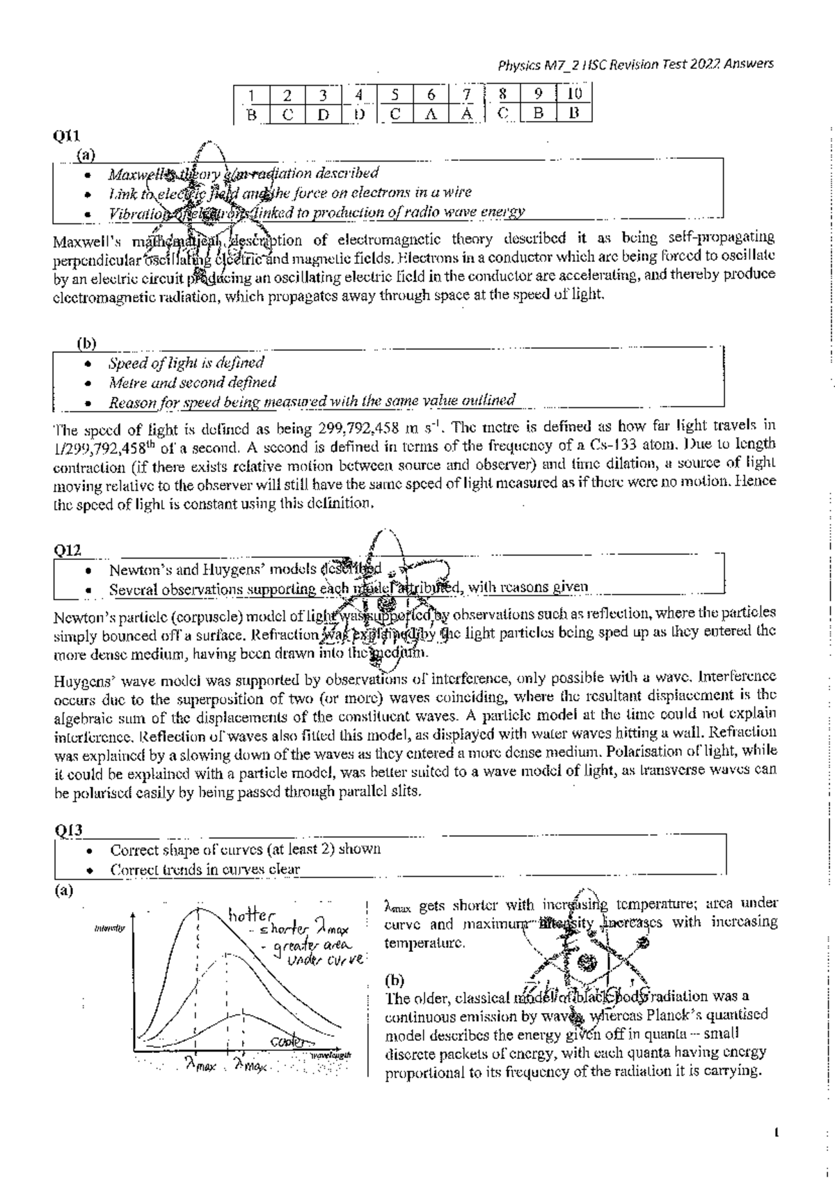 HSC Rev PM7.2 Physics Test 2022 Solutions and Explanations - Studocu