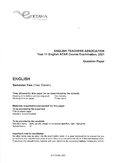 English ATAR - Grade: 11 - Western Australian Certificate of Education ...