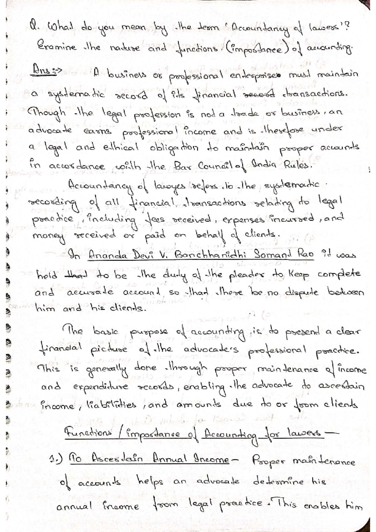 Accountancy of Lawyers: Nature and Functions Explained - Studocu