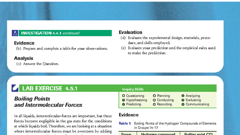 Boiling Point Analysis Lab Exercise 4.5.1: Intermolecular Forces - Studocu