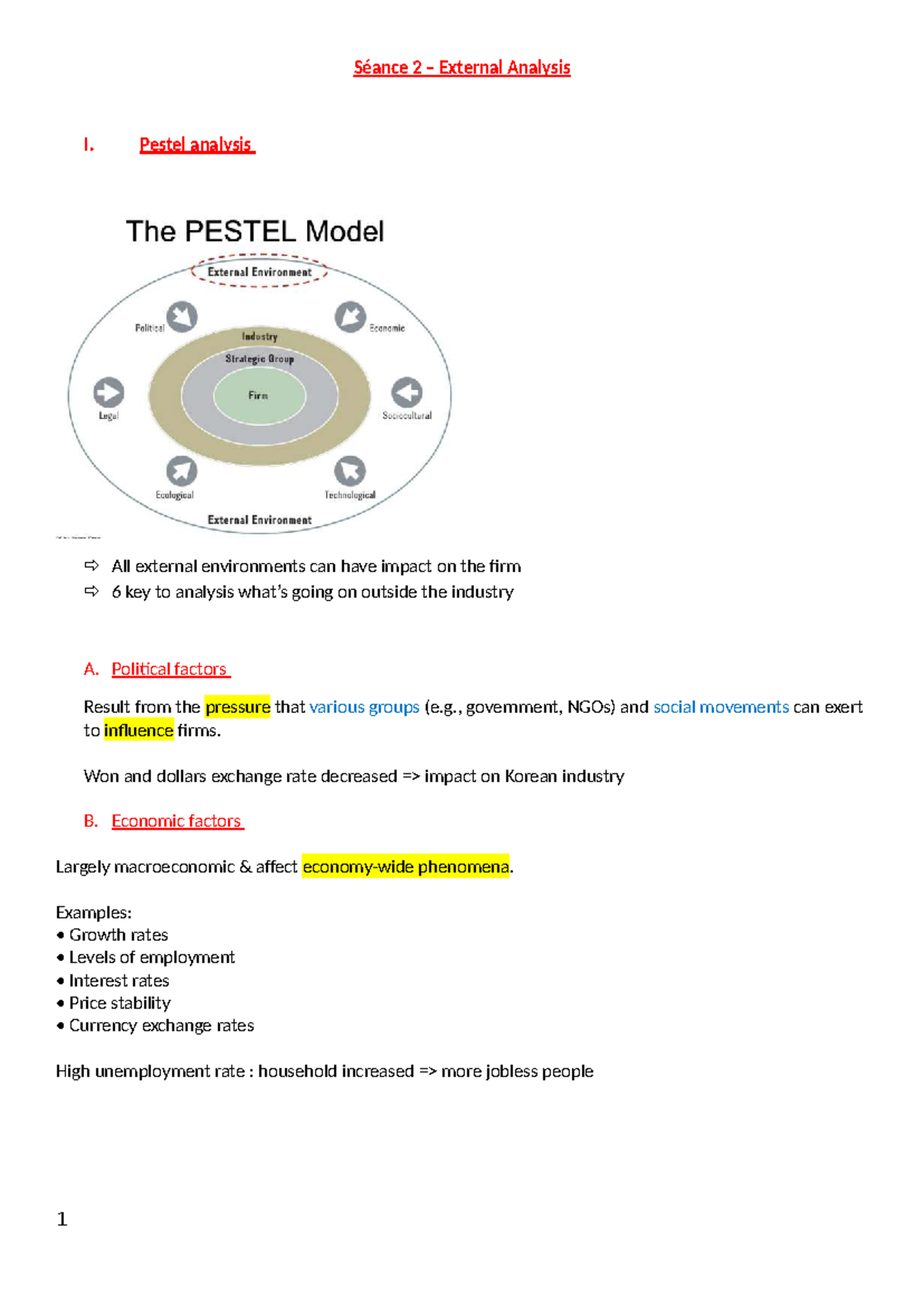 External Analysis I: PESTEL Framework & Industry Forces (Week 2 ...