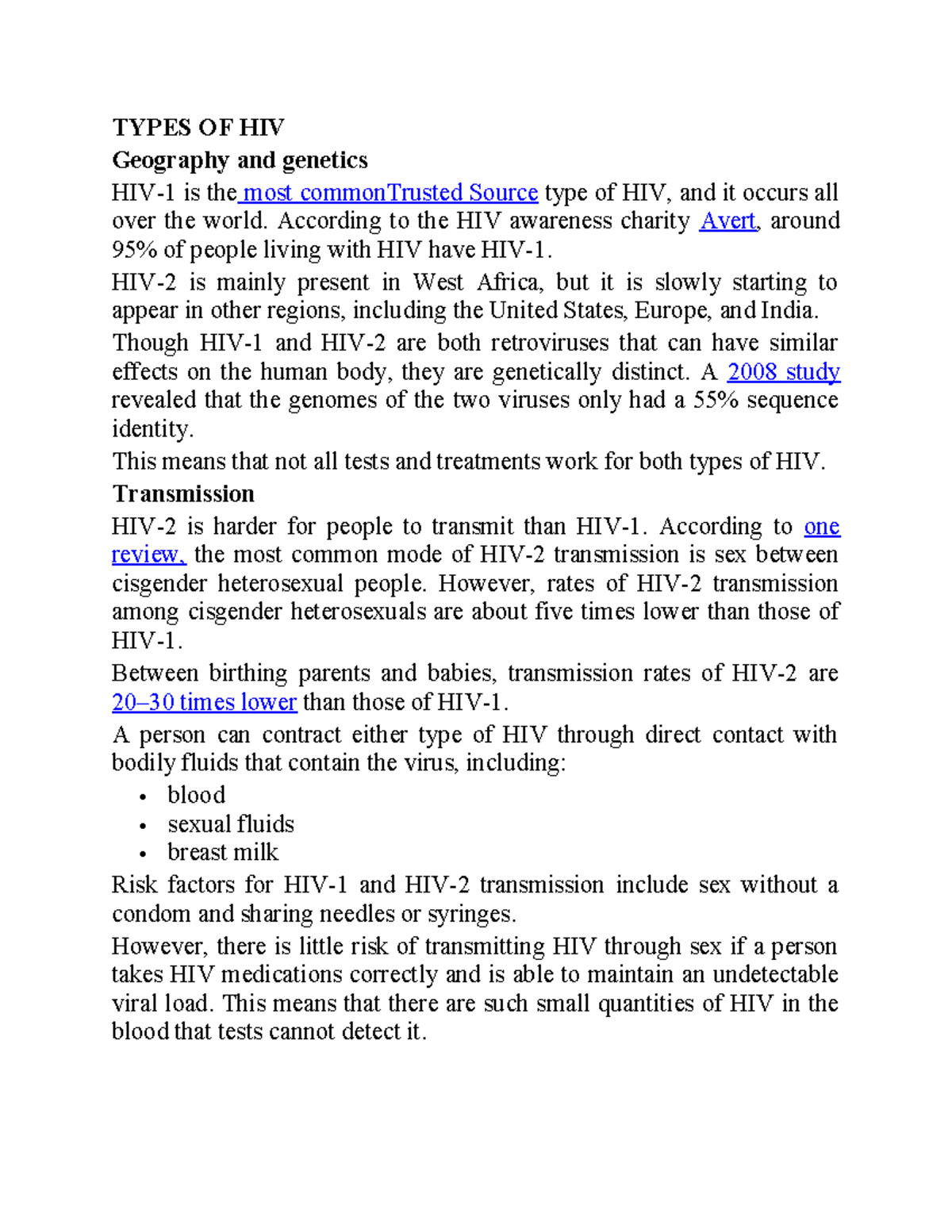 Types OF HIV - TYPES OF HIV Geography and genetics HIV-1 is the most ...