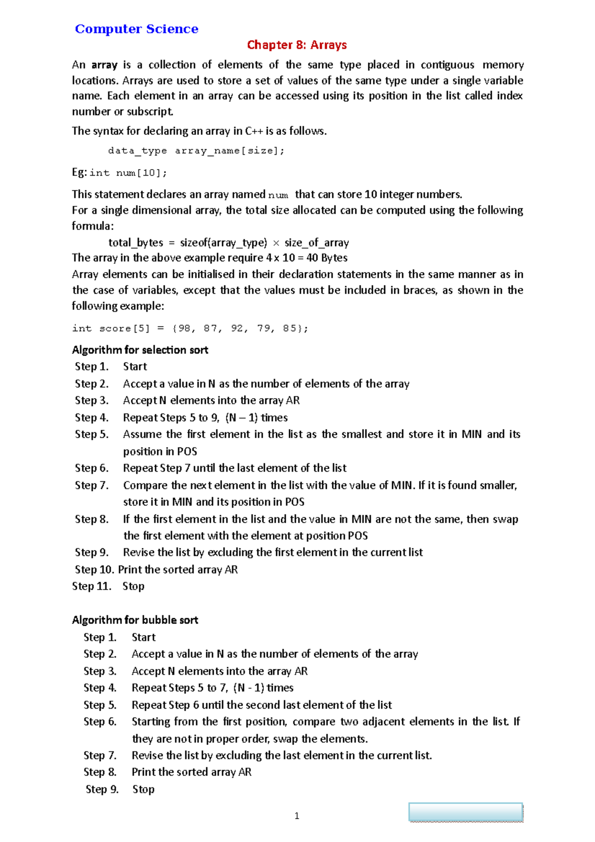 Plus one computer science chapter 8 - Computer Science 1 Joy John’s CS ...