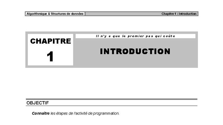 Chapitre 1 : Introduction à l'Algorithmique et Structures de Données (ASD) - Studocu