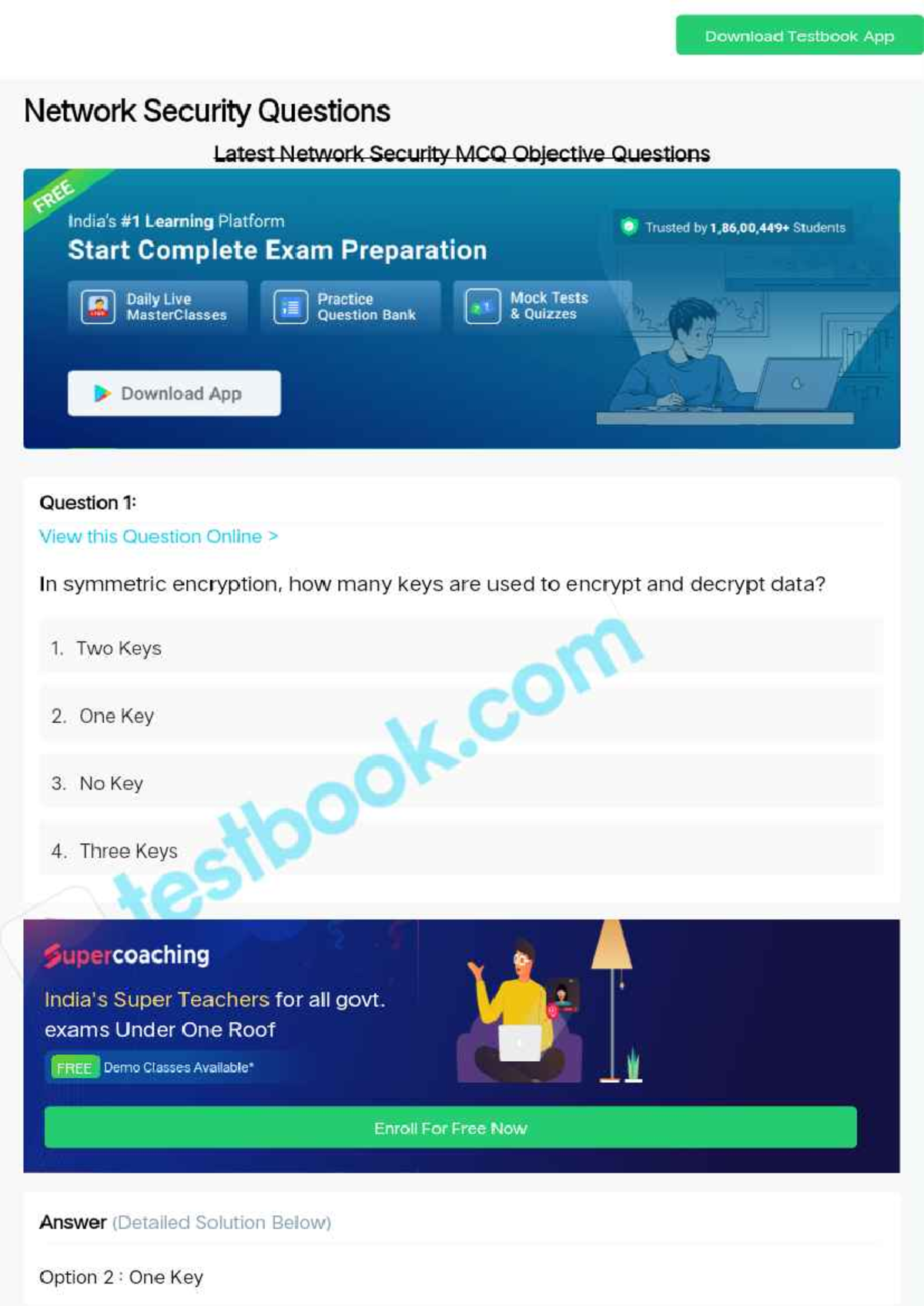 Mcq on network security 5eea6a0939140 f30f369d917 - Download Testbook ...