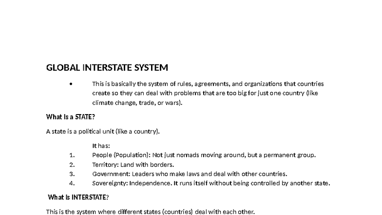 Global Interstate System: Understanding States, Nations, and ...