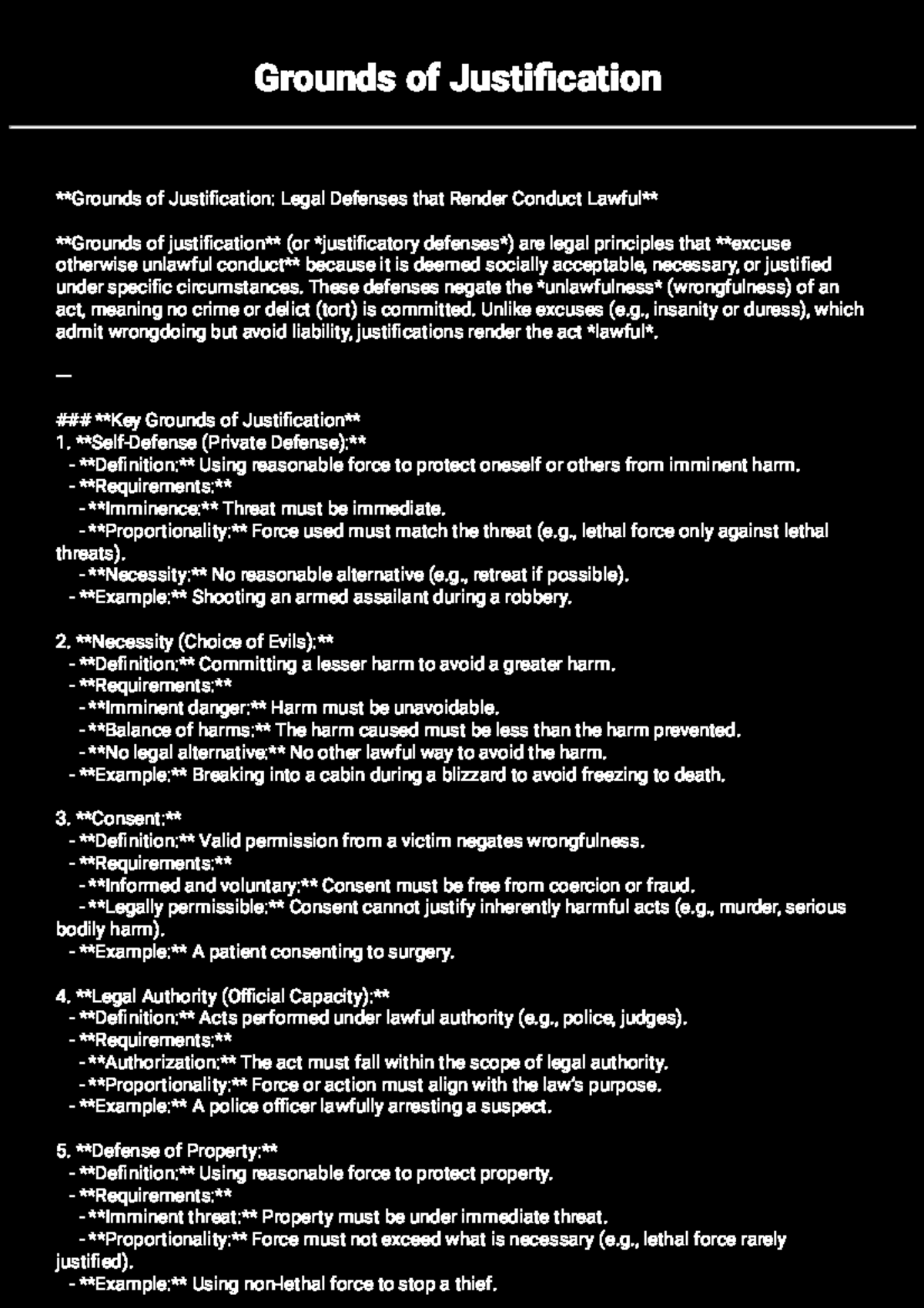 Legal Justifications: Understanding Defenses in Law (Law 101) - Studocu