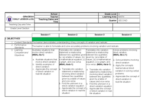 Measure of Position (Quartiles) - A Detailed Lesson Plan on Mathematics 10 I. OBJECTIVES At the ...