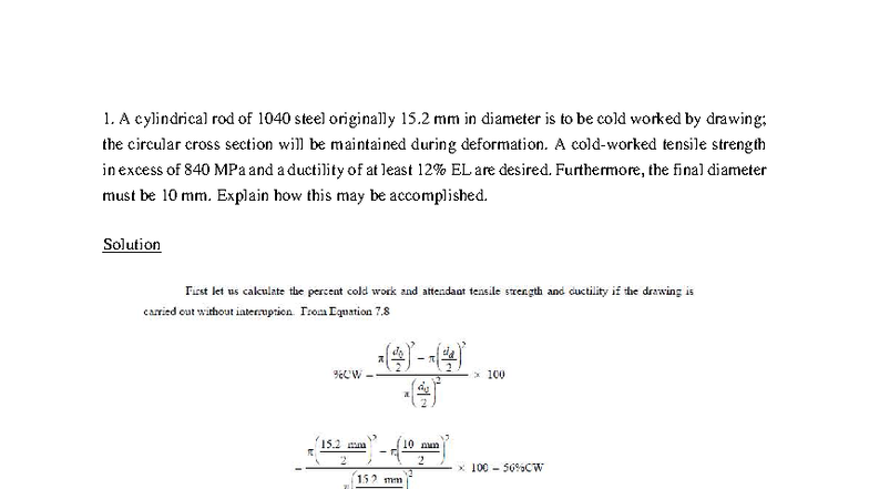 Tutorial 7 - Solutions for 1040 Steel Rod Deformation and Yielding ...