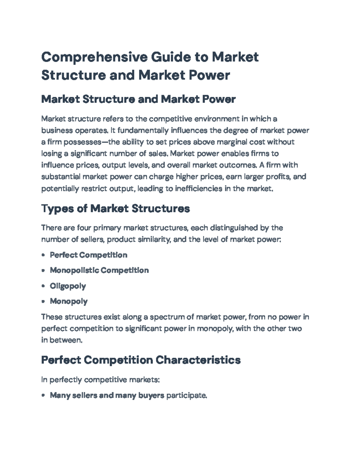 Final Exam Study Guide: Market Structure & Market Power (ECO101) - Studocu