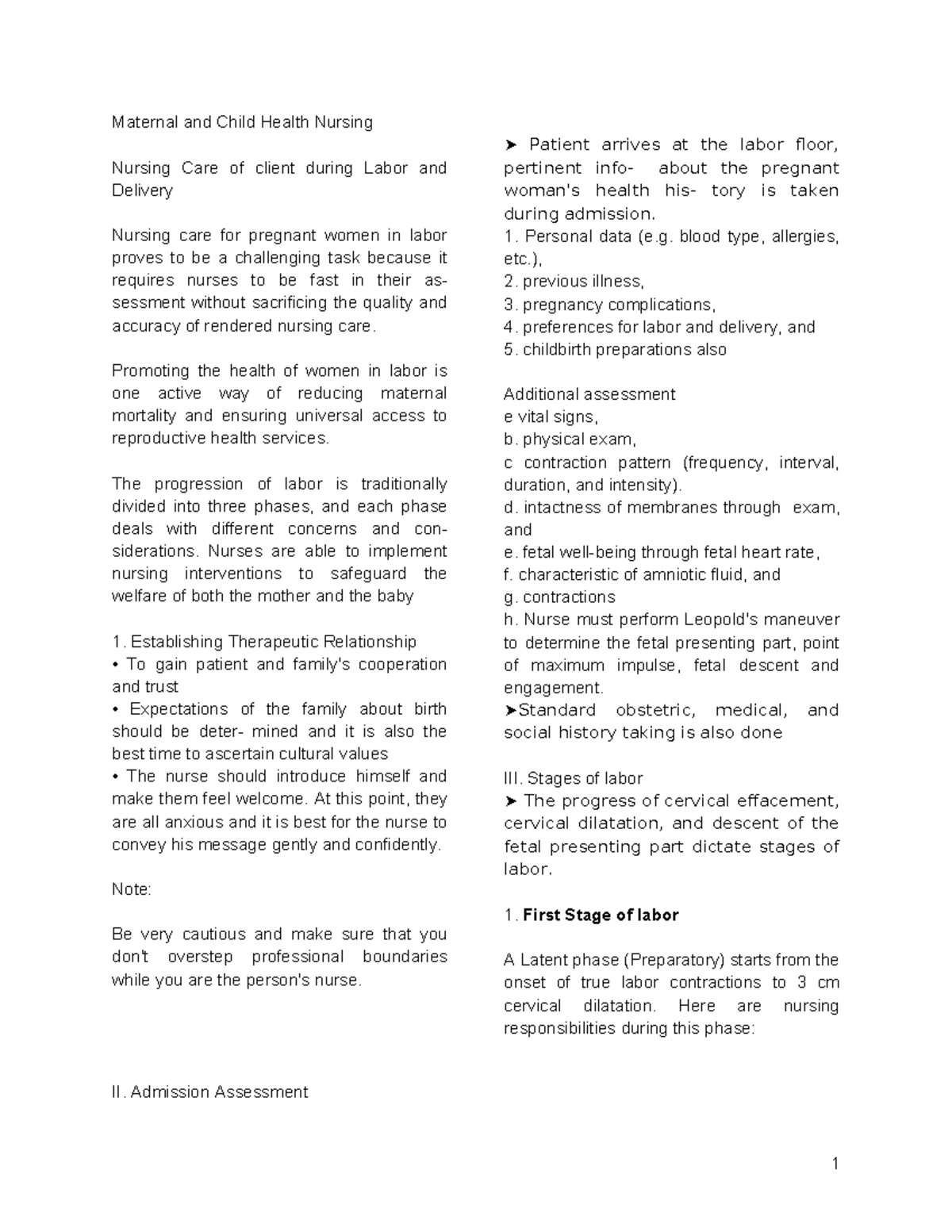 Maternal and Child Health Nursing - Maternal and Child Health Nursing ...