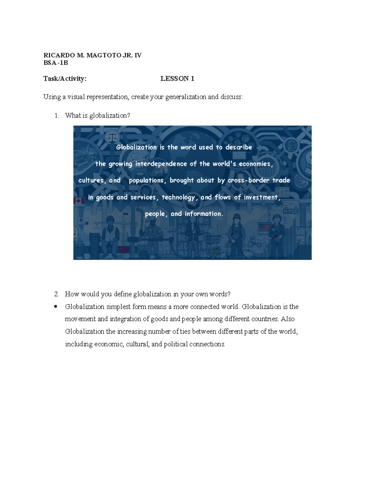 Magtoto BSA-1B Lessons 1 & 2: Understanding Globalization Concepts ...