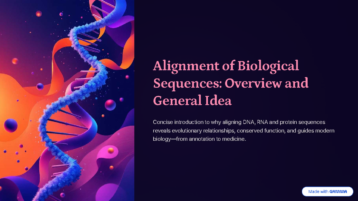 Alignment of Biological Sequences: Overview & Key Concepts - Studocu
