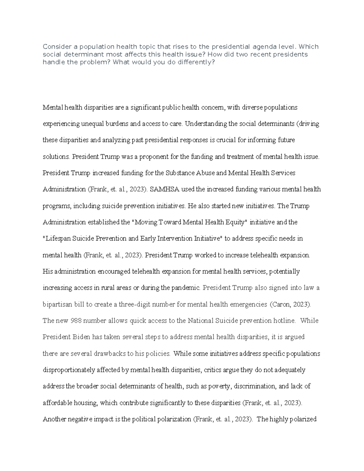 Mental Health Disparities: Presidential Responses & Future Solutions ...
