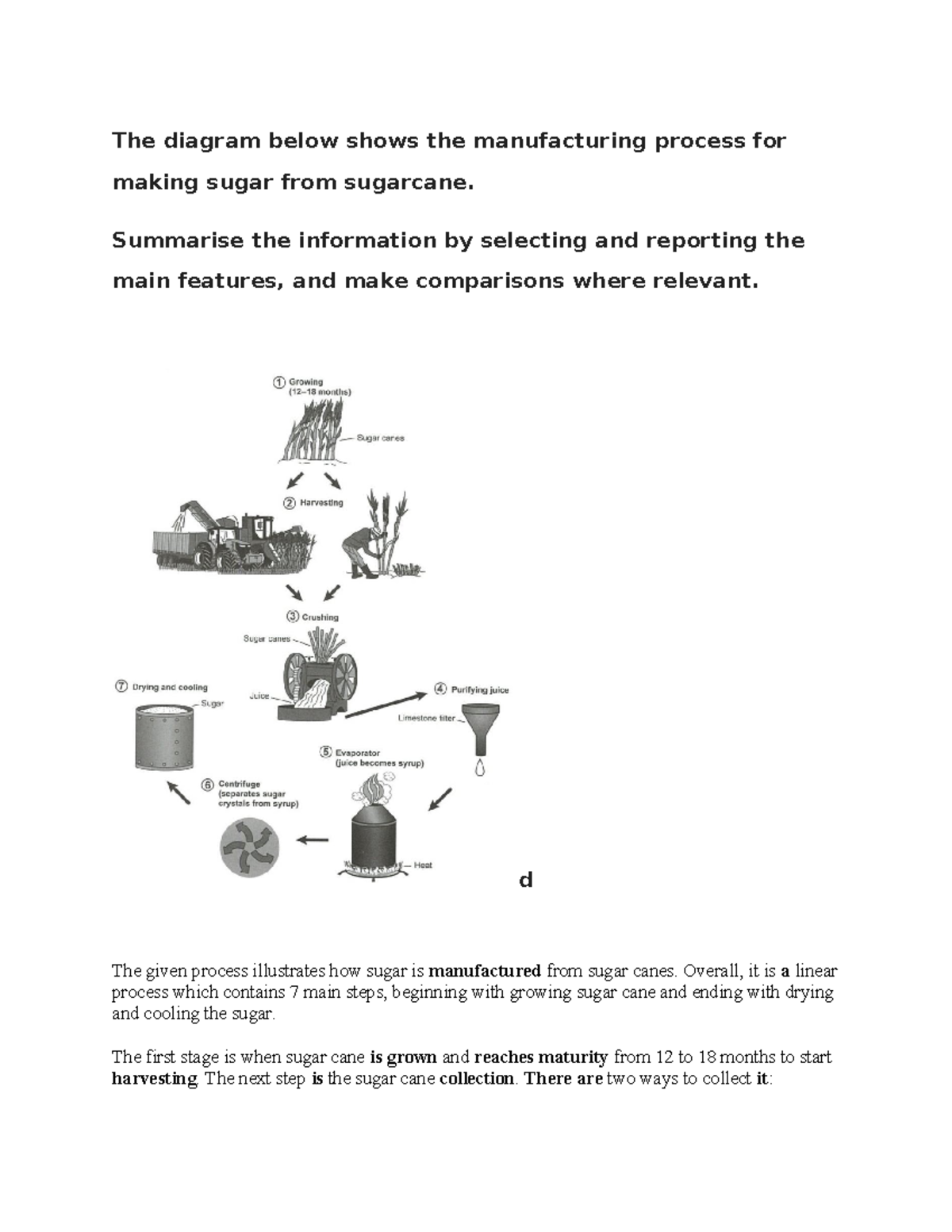 Task 1: Process of Sugar Manufacturing from Sugarcane - Studocu