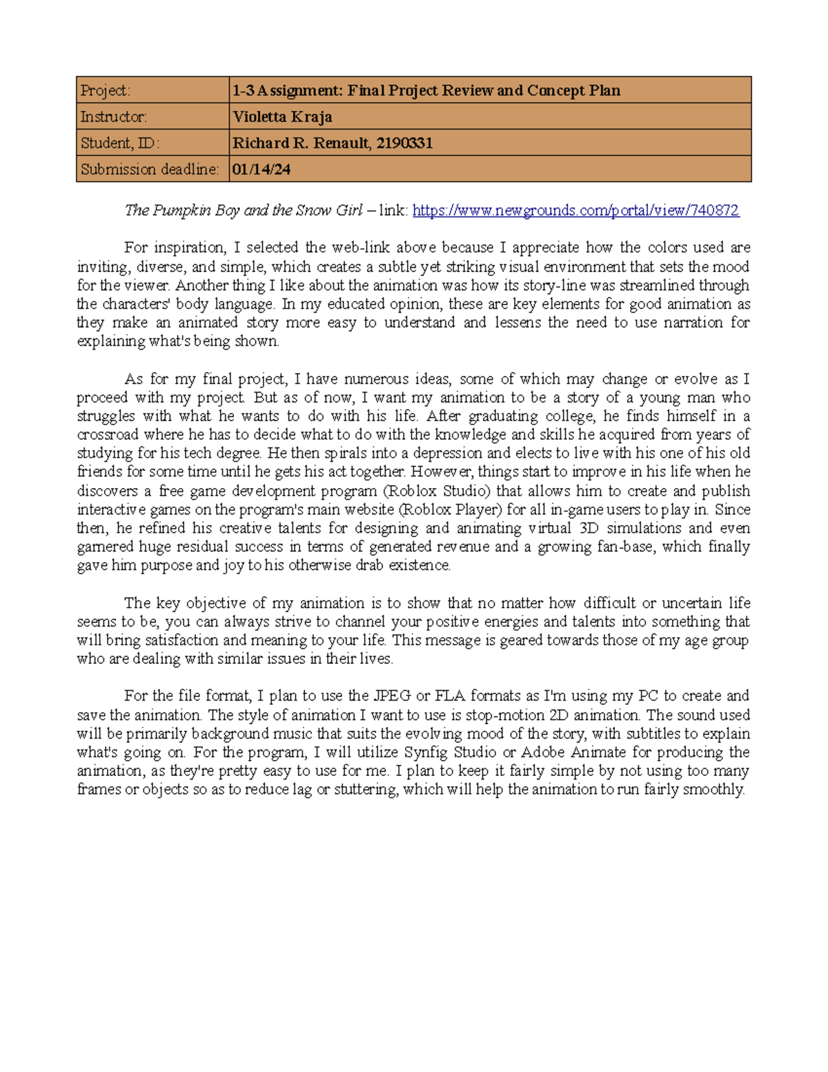 GRA 211 Final Project Review & Concept Plan by Richard Renault - Studocu