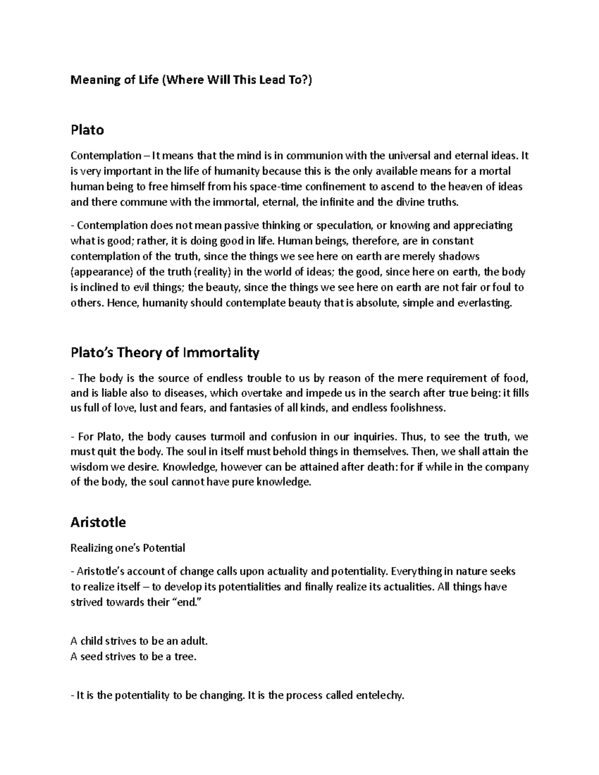 PHIL 101 Meaning of Life: Philosophical Perspectives on Existence - Studocu