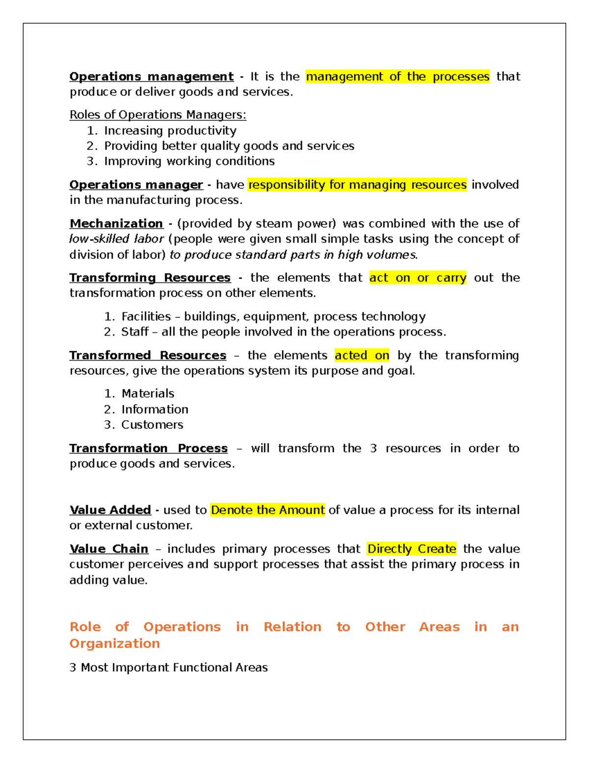 OPM 101: Comprehensive Operations Management Review Notes - Studocu
