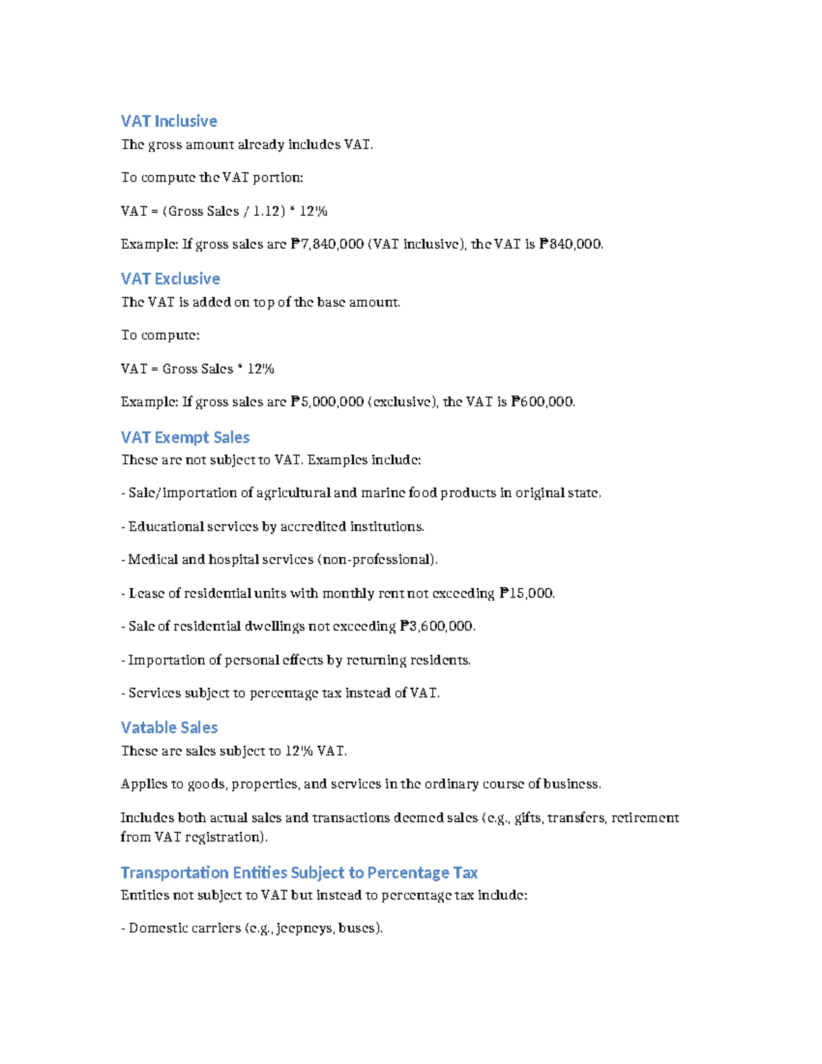 VAT Summary: Understanding VAT Inclusive, Exclusive, and Exempt Sales ...
