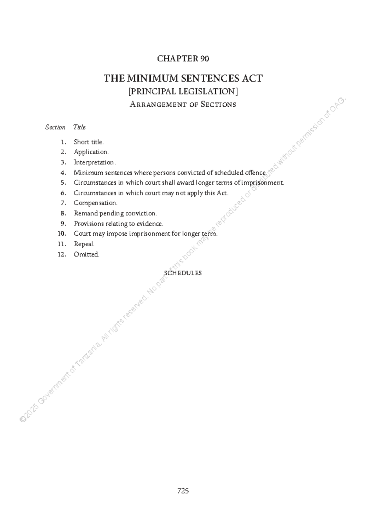 CHAPTER 90: THE MINIMUM SENTENCES ACT - Overview and Provisions - Studocu