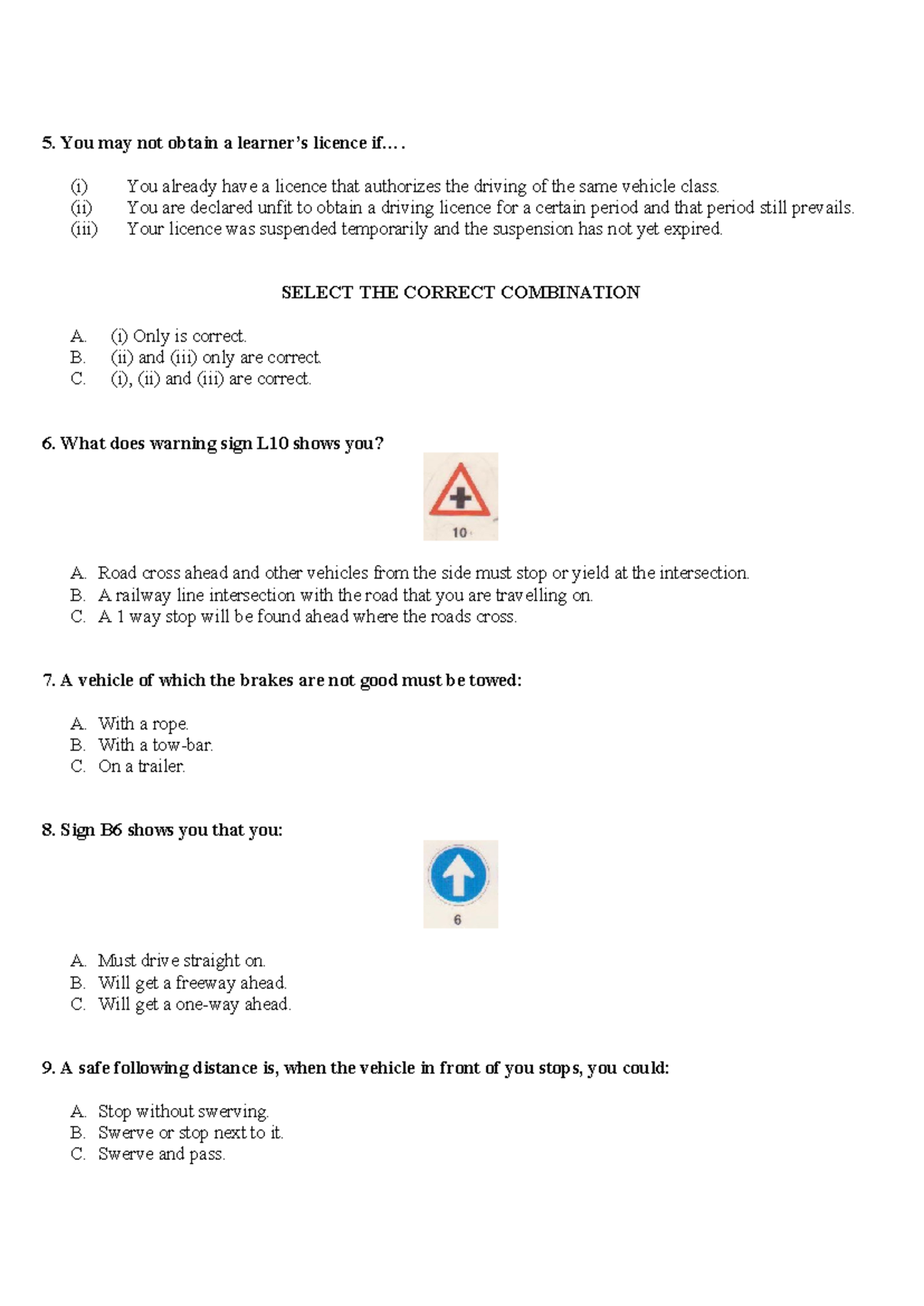 Book A - Learners License Test A (Code 2) Study Guide - Studocu