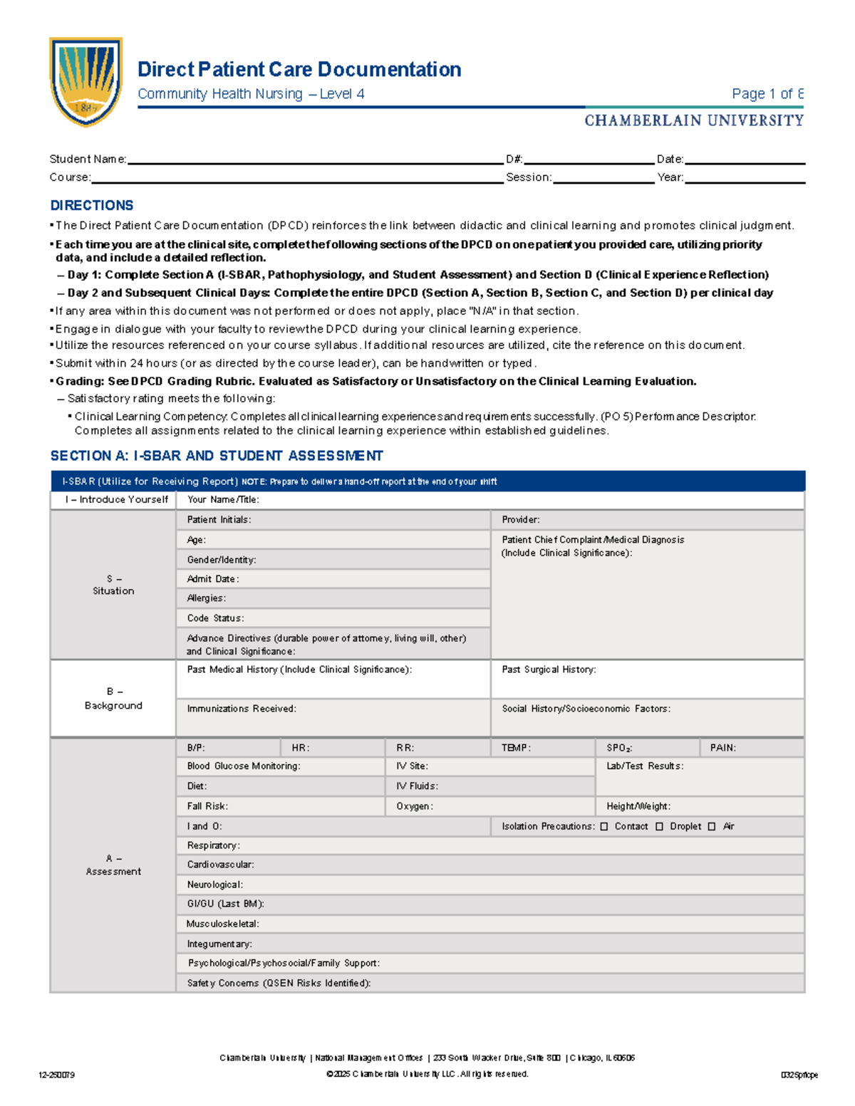 Direct Patient Care Documentation for Community Health Nursing Level 4 ...