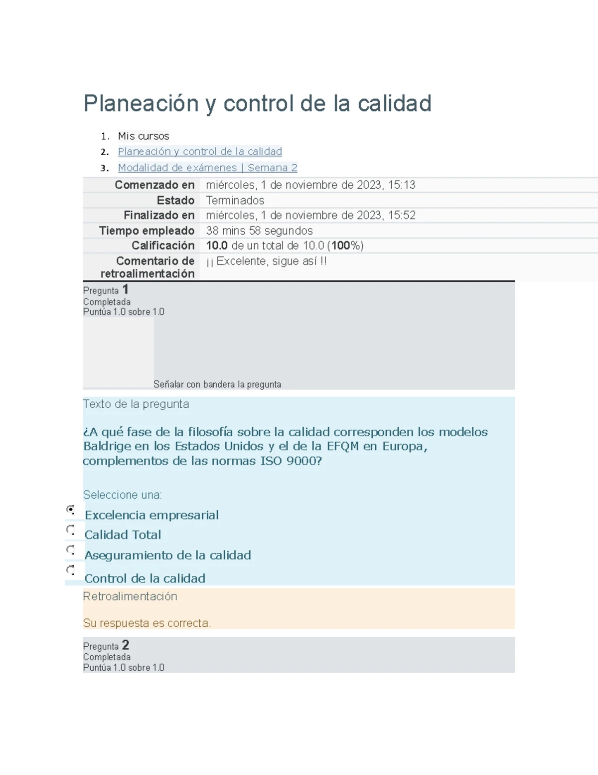 Normas y control de calidad semana 1 - Normas y control de calidad 1. Mis cursos 2. Normas y ...