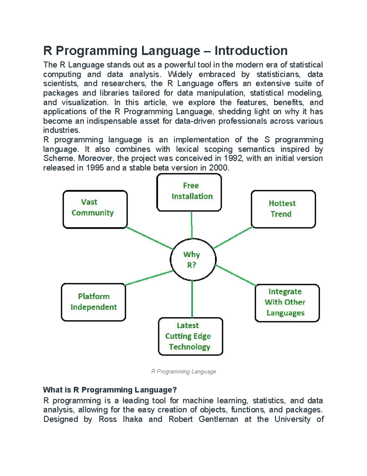 R Programming Language - Widely embraced by statisticians, data ...