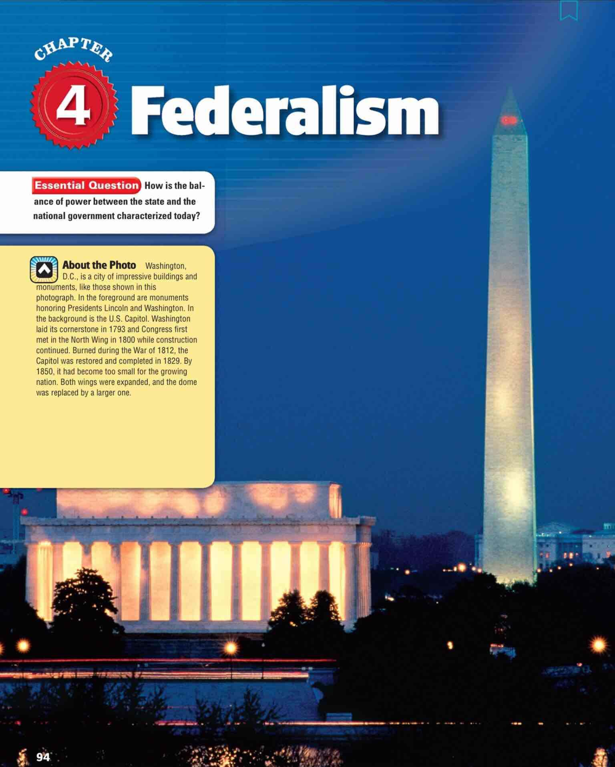 "CHAPTER 4 Federalism: Power Dynamics Between State and National ...
