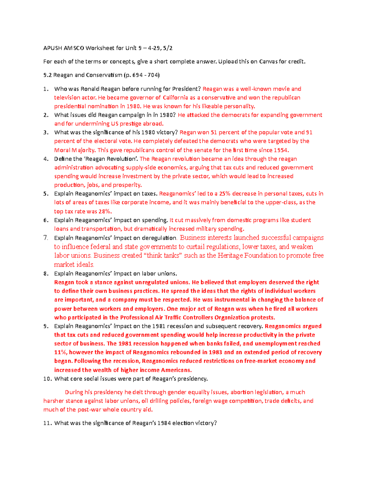 Apush Amsco Worksheet for Unit 9 - APUSH AMSCO Worksheet for Unit 9 – 4 ...