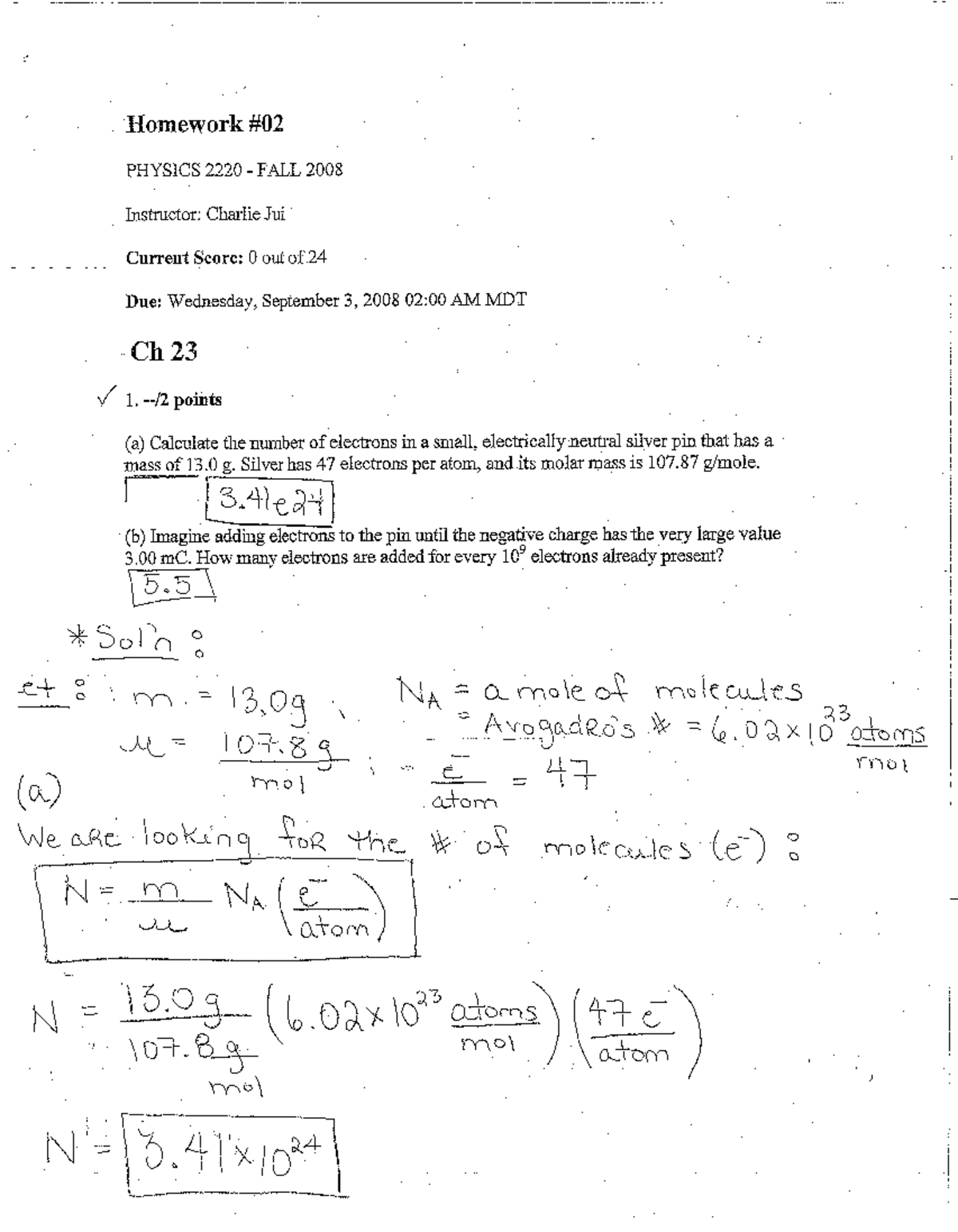 Homework PHYSICS FALL 2008 - Solutions for Assignment 02 - Studocu