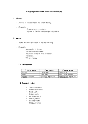 Language Structures and Conventions - Language Structures and ...