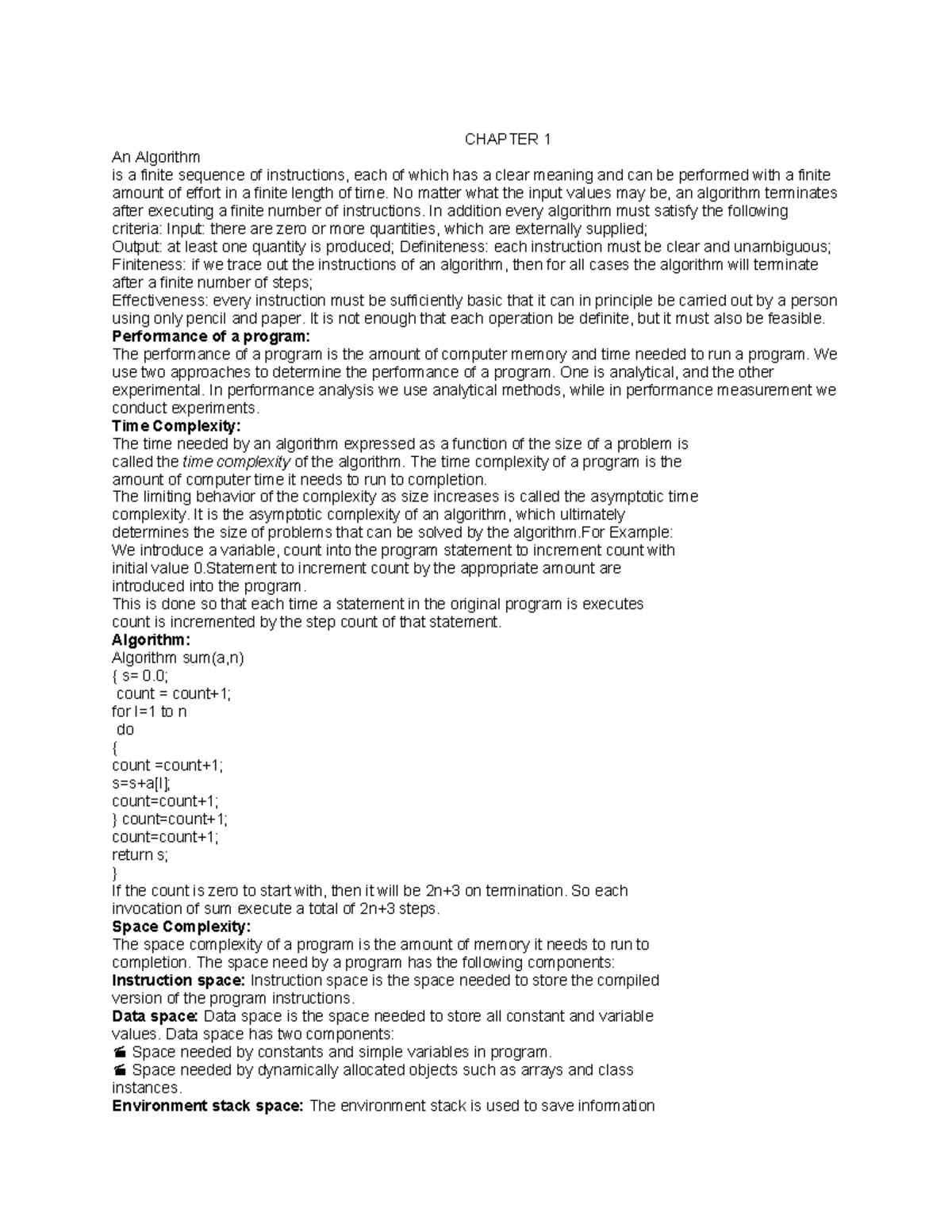 Ana 1 - AOA Final Exam Notes for MU (Algorithm Analysis) - Studocu