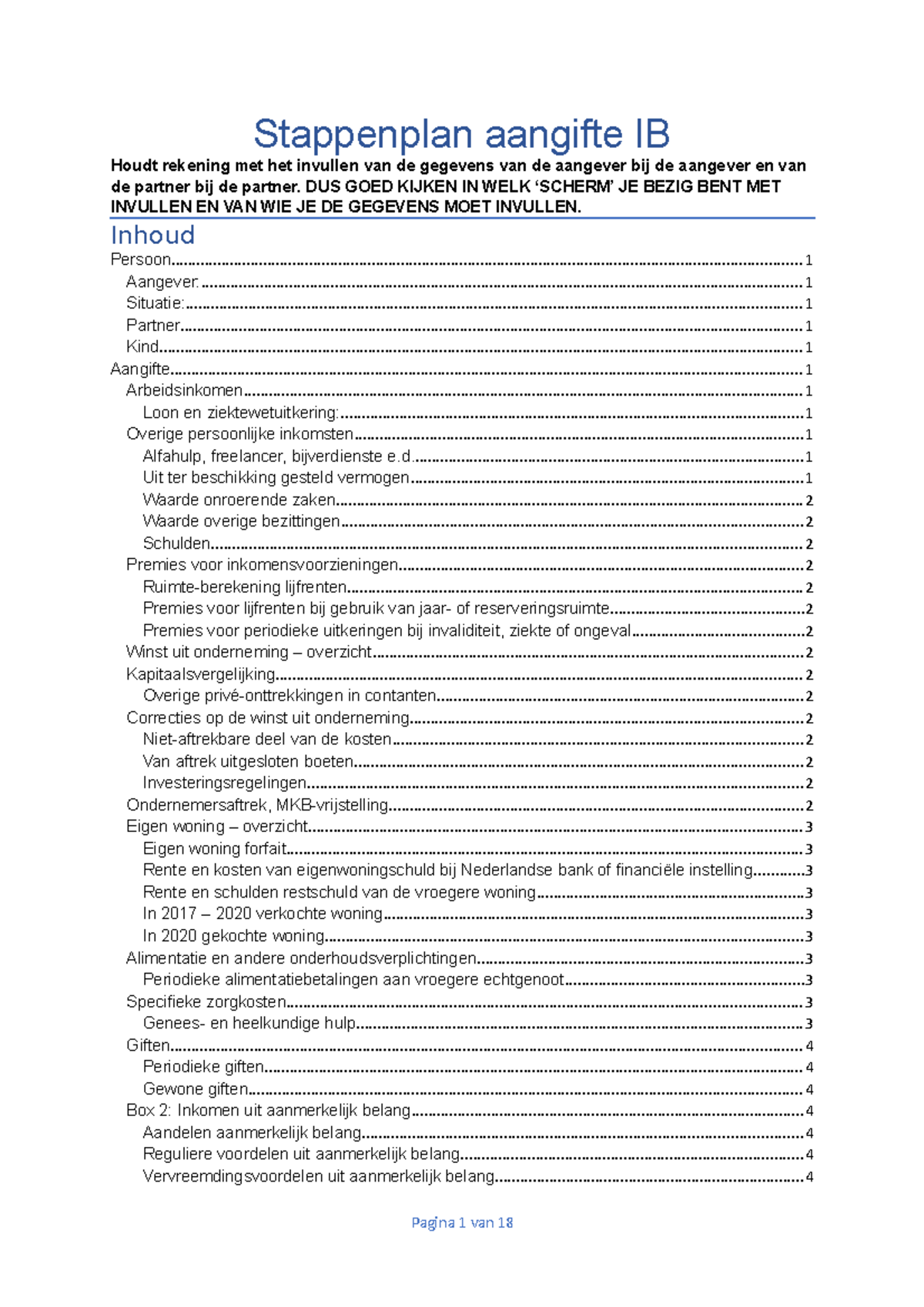 Stappenplan voor Aangifte Inkomstenbelasting (IB) - Compleet Overzicht ...