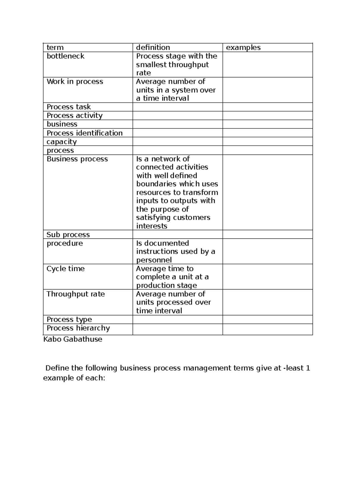 BPM Terms & Examples: Process Bottlenecks & Throughput (Revision Study ...