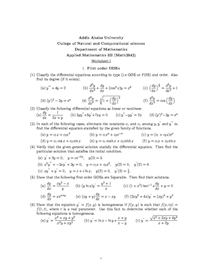Applied III Course outline - ABABA UNIVERSITY DEPARTMENT OF MATHEMATICS ...