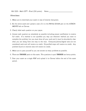 [Solved] The augmented matrix that corresponds to a system of linear - Linear Algebra (MATH 3377 ...