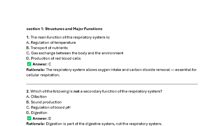 Mod 5: Respiratory System Questions & Answers - Studocu