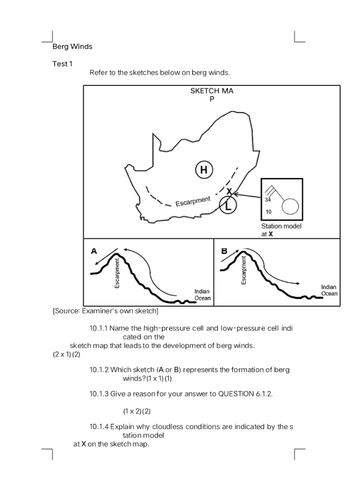 Berg Winds Test Phoenix - Berg Winds Test 1 Refer to the sketches below ...